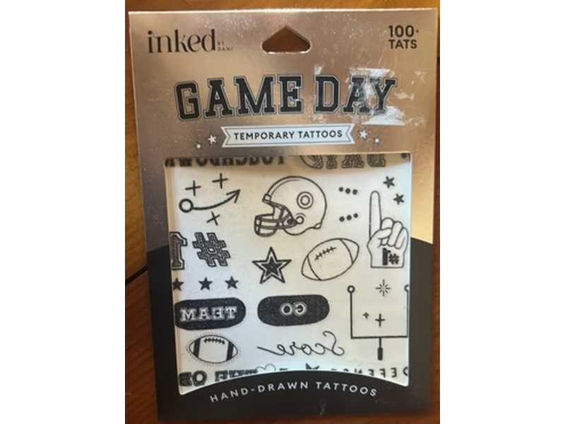 Inked By Dani Game Day Temporary Tattoos, 100 Count Ingredients and Reviews
