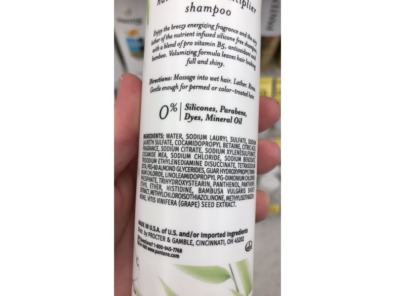 Pantene Hair Volume Multiplier Shampoo, 9.6 fl oz Ingredients and Reviews
