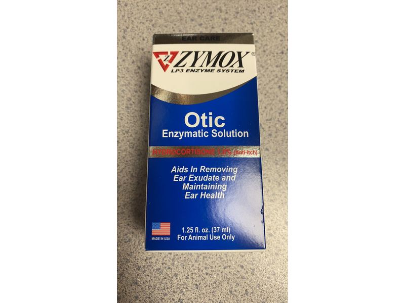 Zymox Otic Enzymatic Solution, 1% Hydrocortisone, 1.25 fl oz (for ...
