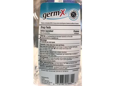 Germ-X Moisturizing Original Hand Sanitizer, 30 fl oz Ingredients and ...