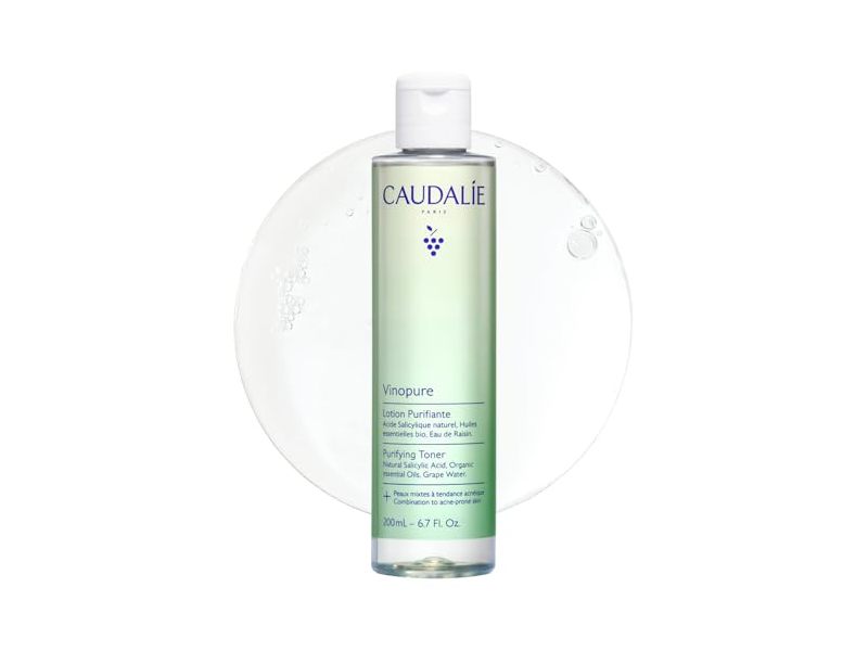 Caudalie Vinopure Purifying Toner, Rose Water, 6.7 fl oz/200 mL ...