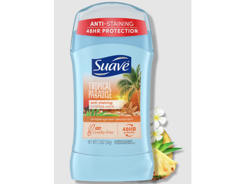 Suave Invisible Solid Antiperspirant Deodorant, Tropical Paradise, Anti ...