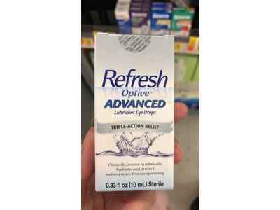 Refresh Optive Lubricant Advanced Triple Action Relief Eye Drops, 0.33 ...