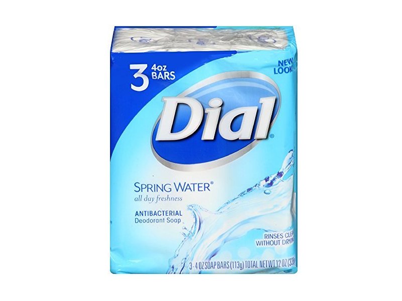 Dial Antibacterial Soap Bars, Spring Water, 4 oz bars, 3 ea Ingredients ...