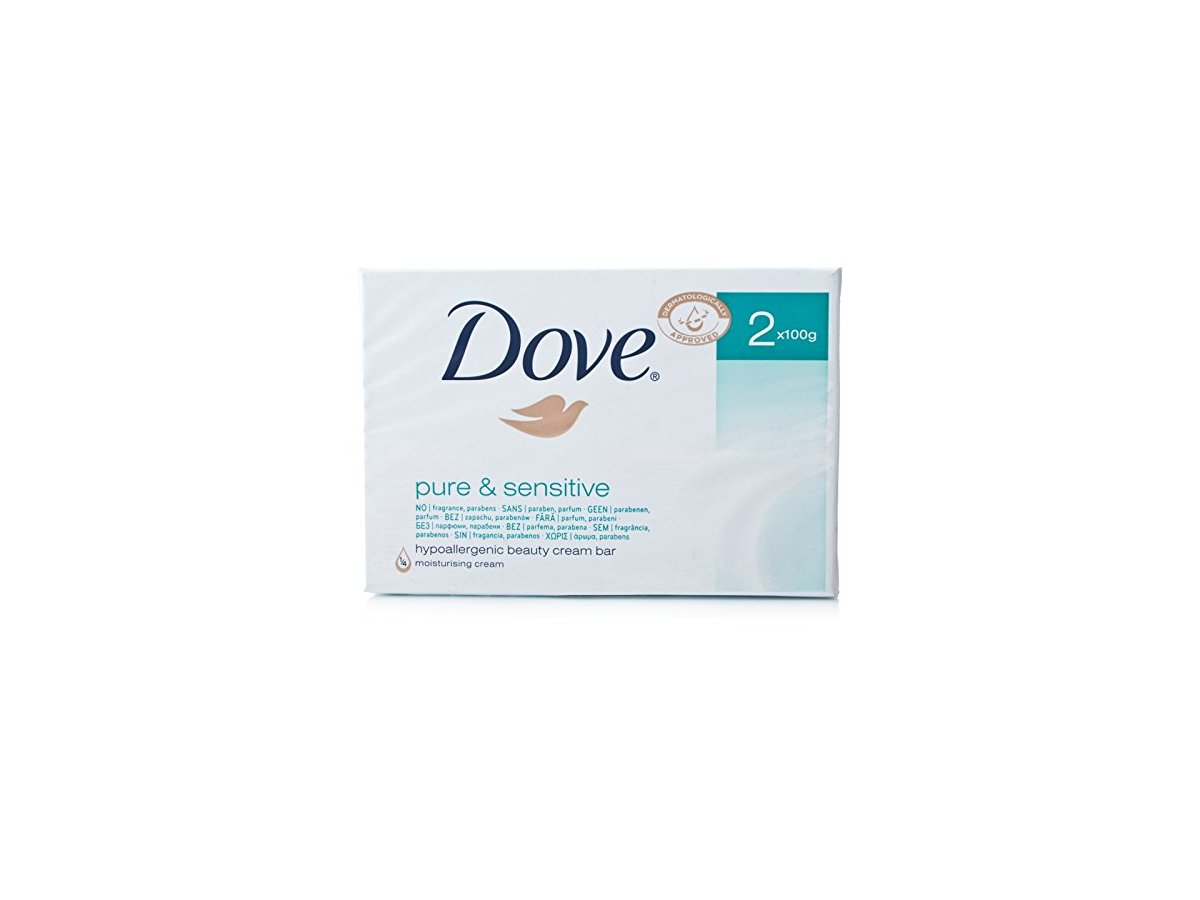 Dove Pure & Sensitive Beauty Cream Bar, Fragrance-Free, 100 g (2 pack ...