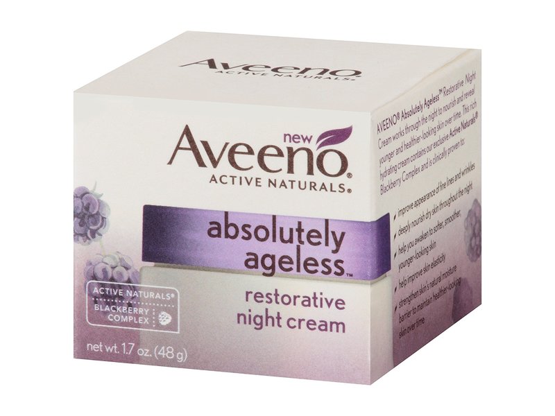 Aveeno Active Naturals Absolutely Ageless, Restorative Night Cream, 1.7 ...