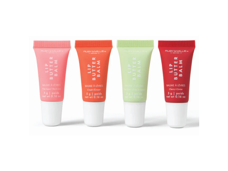 Ruby & Millie The Mini Lip Butter Balm Set, Pink Sugar, Crush, Mint ...