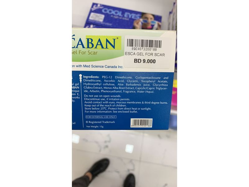 Zenta Escaban Silicone Gel for Scar, 15g Ingredients and Reviews