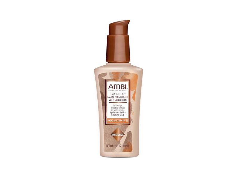 Ambi Even & Clear Facial Moisturizer Sunscreen, SPF 30, 3.5 fl oz/103 ...