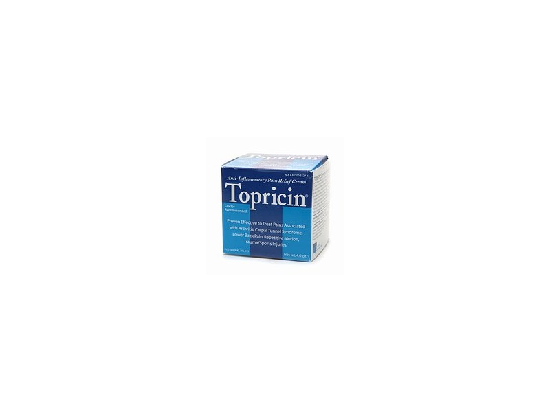 Topricin Anti-Inflammatory Pain Relief Cream, Jar, 4 oz Ingredients and ...
