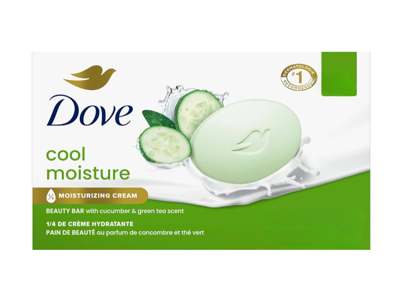 Dove Cool Moisture Beauty Bar, Cucumber & Green Tea Scent, 3.75 oz/106 ...