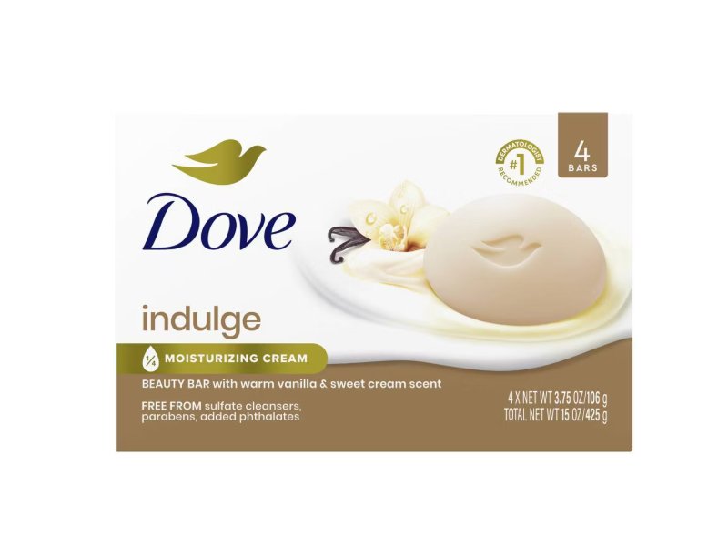 Dove Indulge Beauty Bar, Warm Vanilla & Sweet Cream Scent, 3.75 oz/106 ...