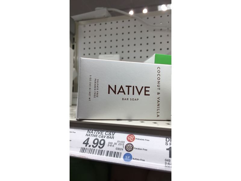 Native Coconut & Vanilla Bar Soap - 5oz - 2 PACK Ingredients and Reviews