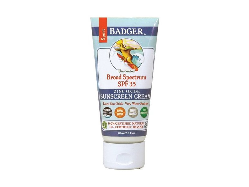 Badger Balm SPF 35 Sport Sunscreen Cream- 2.9 oz Ingredients and Reviews