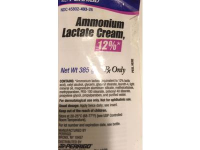 Ammonium Lactate Topical Cream 12% (RX), 385 Grams, Perrigo Ingredients ...