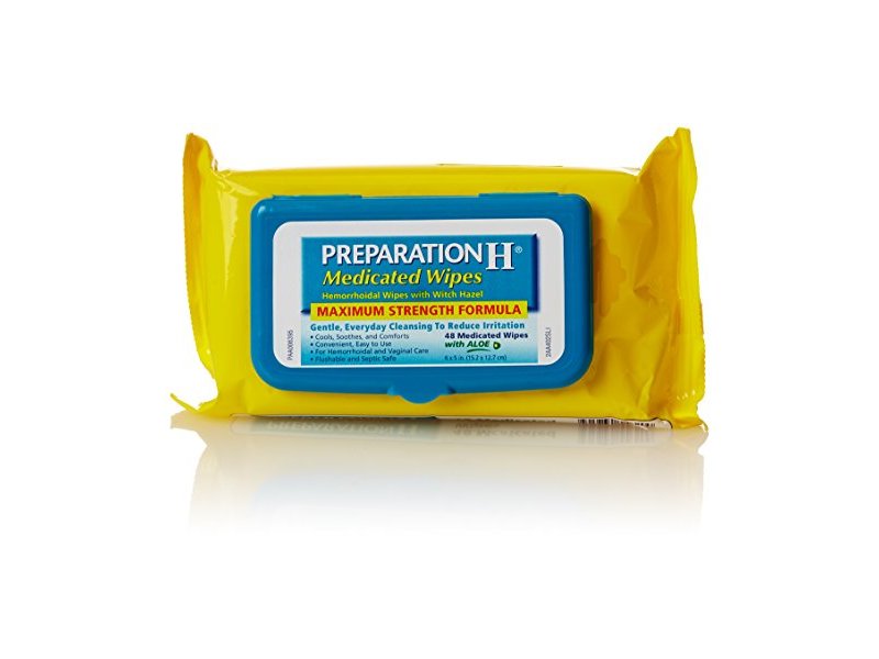 Preparation H Medicated Hemorrhoidal Wipes Refill, 48 Count Ingredients ...