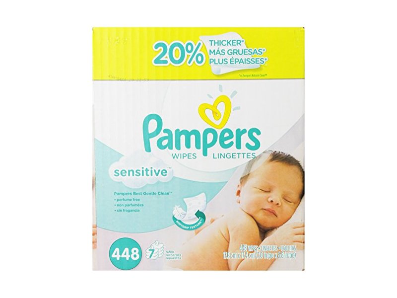 Pampers Sensitive Wipes 7x Box 448 Count Ingredients and Reviews